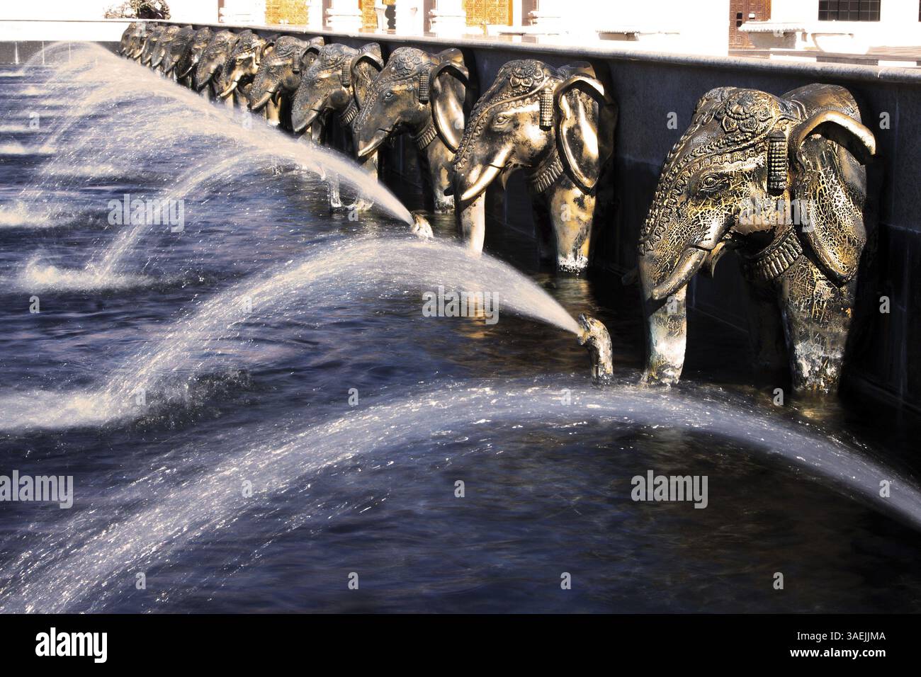 Elephants water fountain at Religious place of worship, BAPS ...