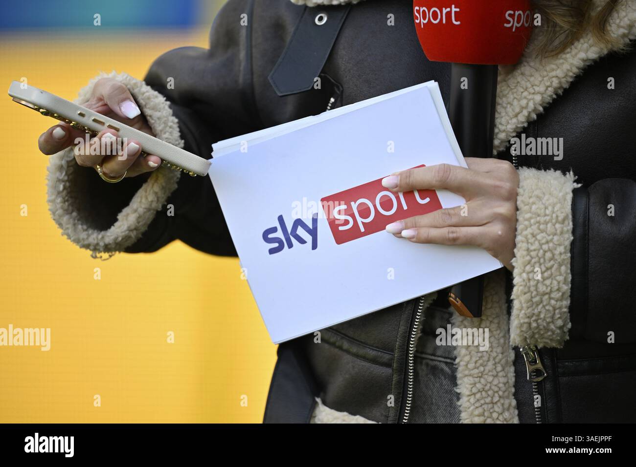 Close-up, detail, feature, SKY presenter Mara Mones portrait in ...