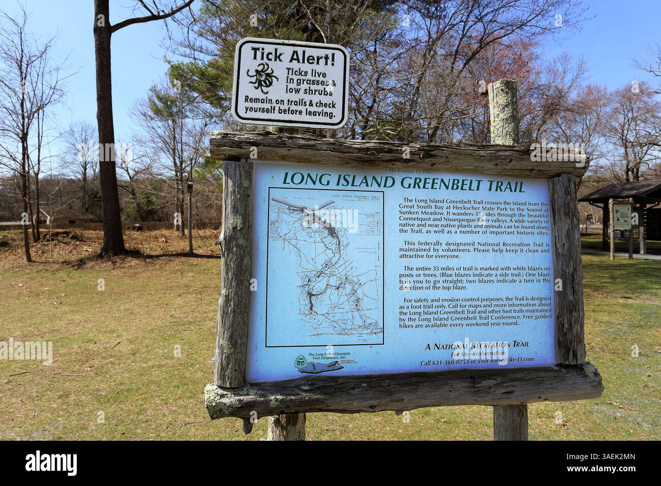 Tick warning sign Caleb Smith State Park Smithtown Long Island NY Stock ...