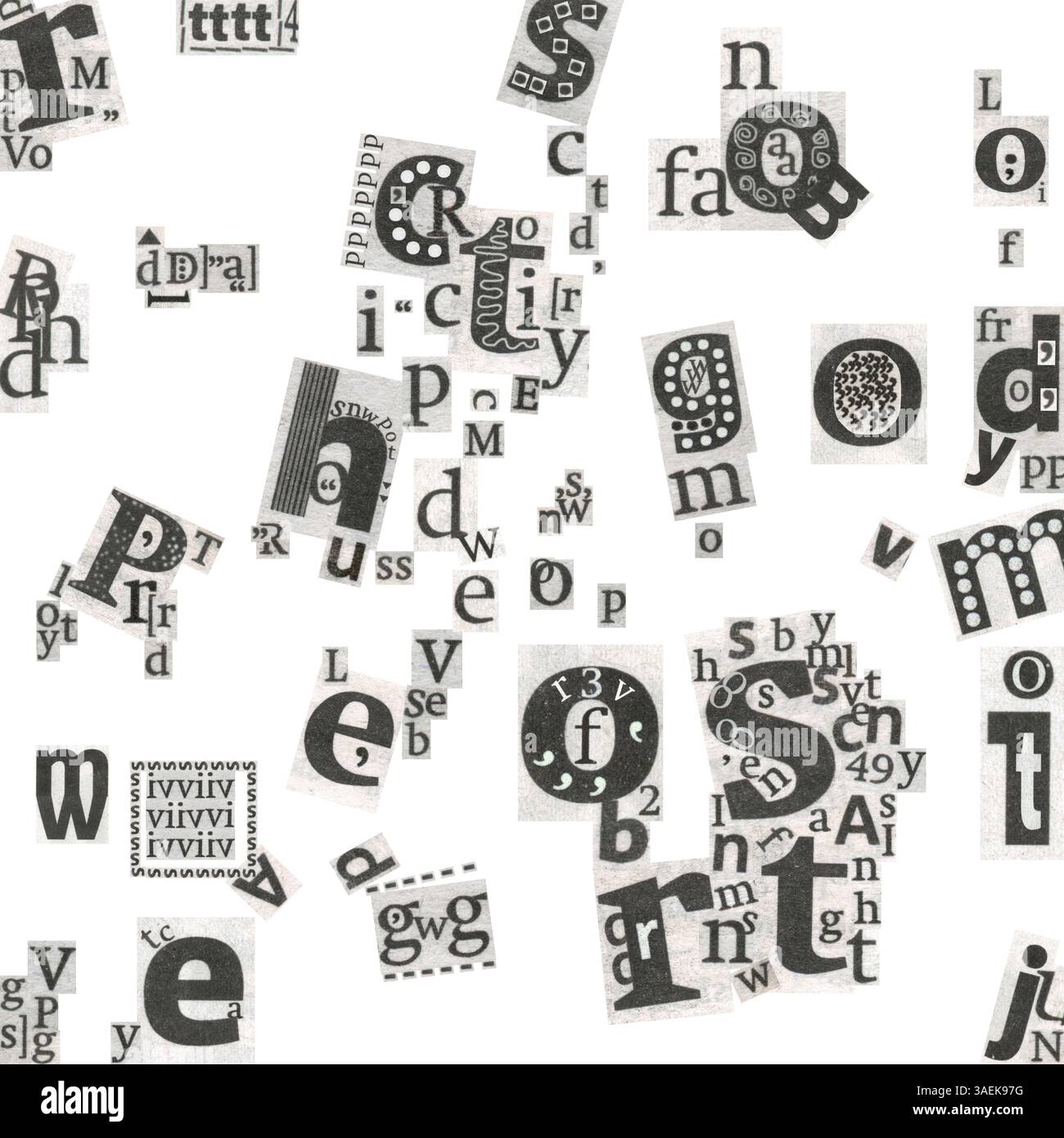 Newspaper's letters on the real newspaper's texture background ...