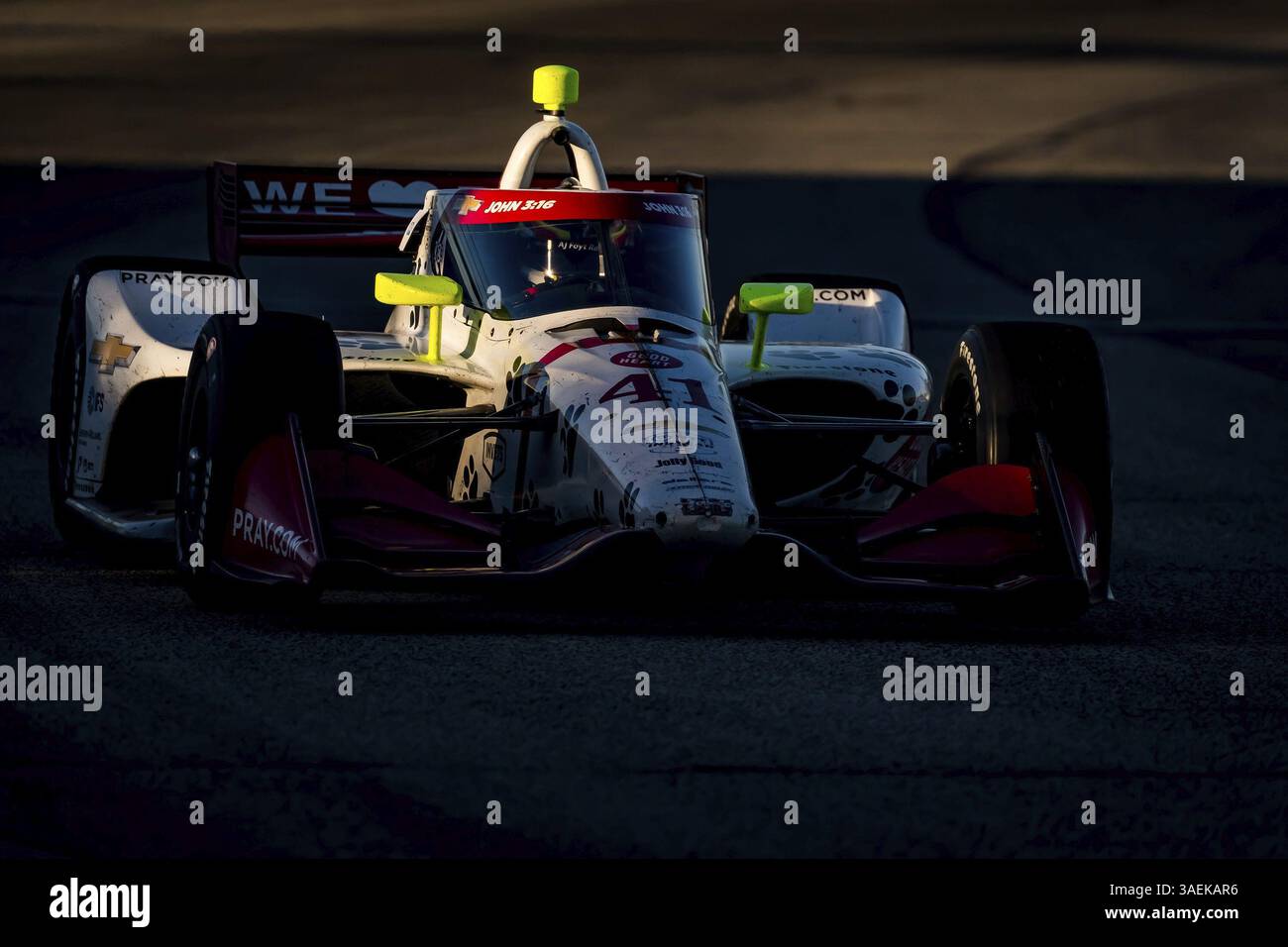 As the sun starts to set, NTT INDYCAR SERIES driver, STING RAY ROBB (41 ...