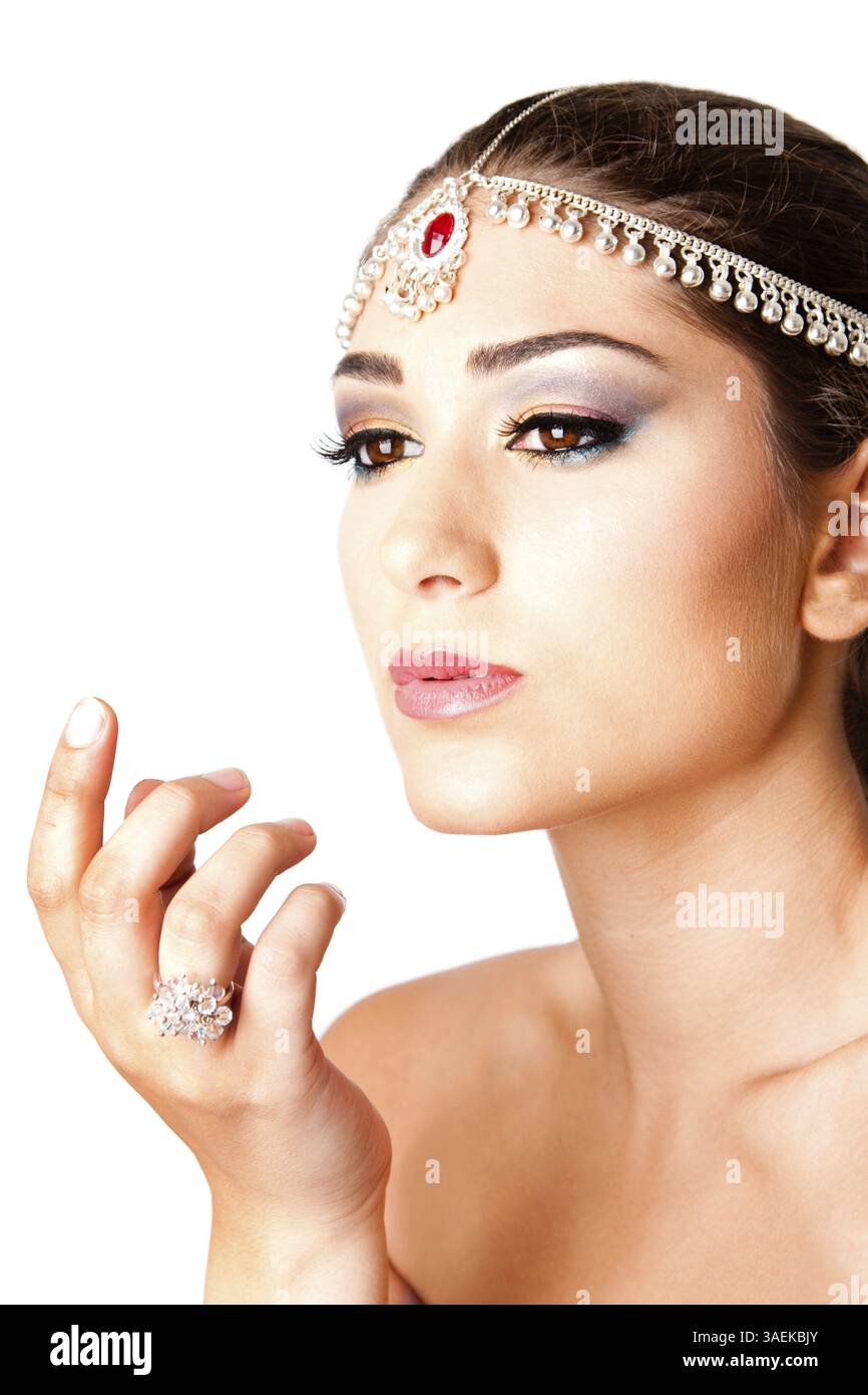 Hand in front of a beautiful Middle Eastern Egyptian Israeli Lebanese ...