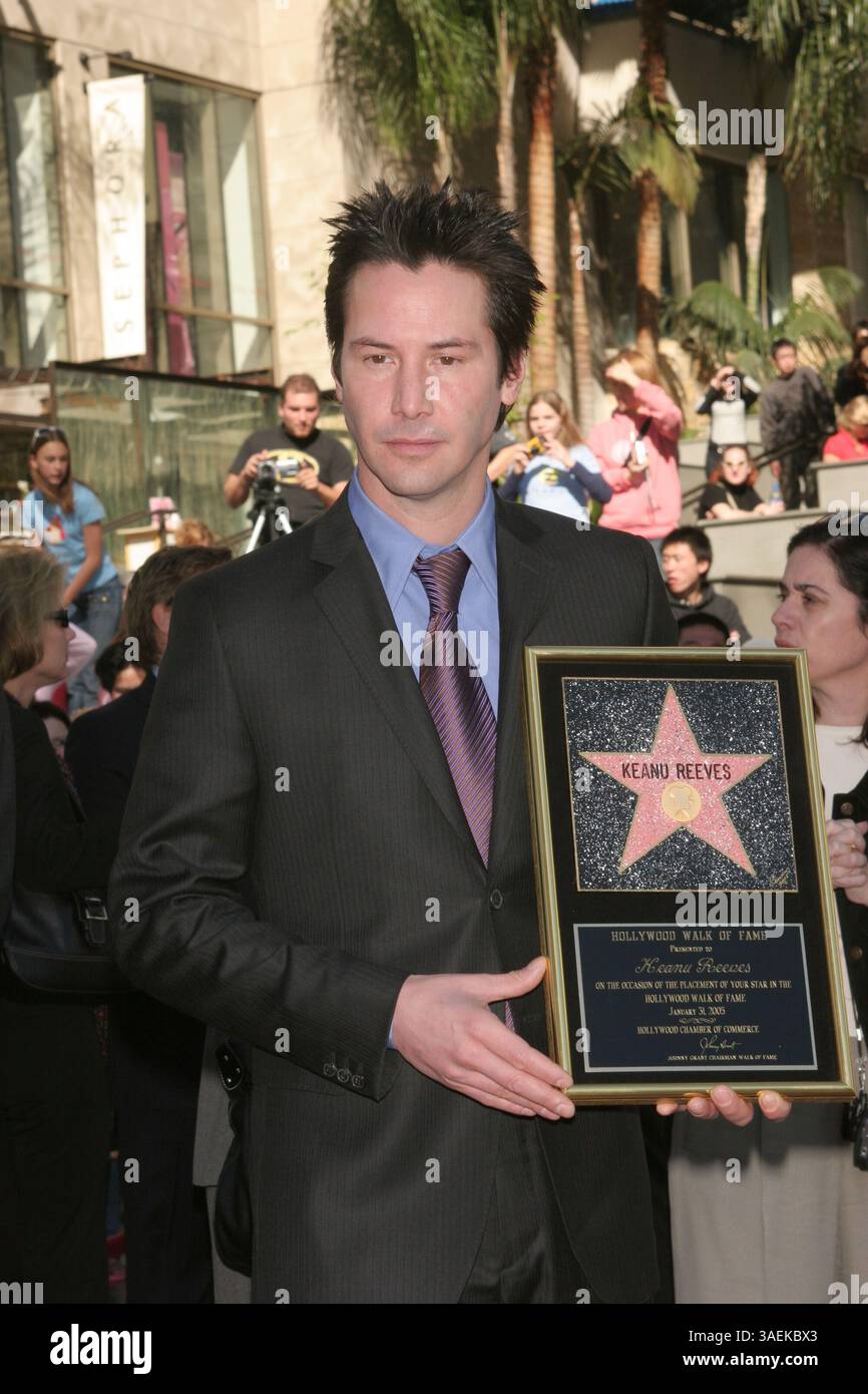 Jan 31, 2005; Los Angeles, CA, USA; Actor KEANU REEVES received the ...