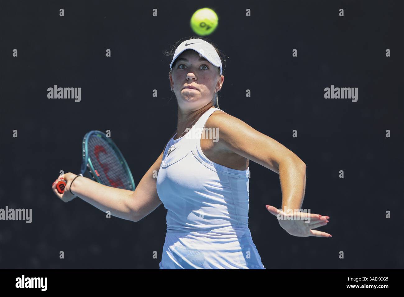 American junior tennis player Kristina Penickova (USA) playing a ...