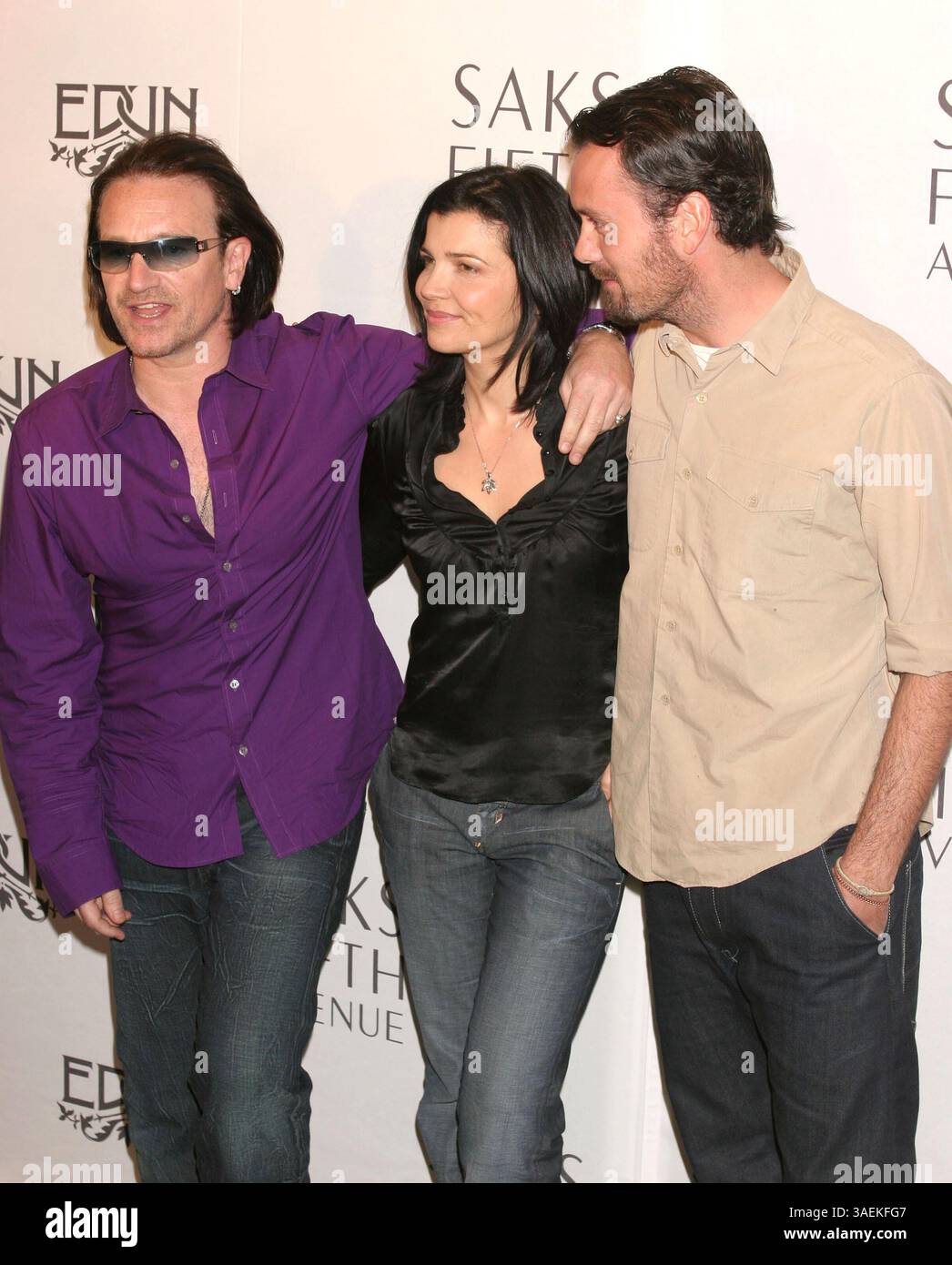 Mar 25, 2005; Los Angeles, CA, USA; Musician BONO of U2 and wife ALI HEWSON and Clothing ...