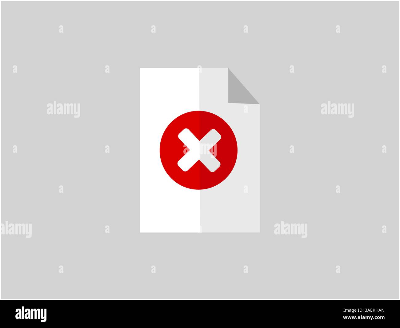 Failed Document Icon Stock Photo - Alamy