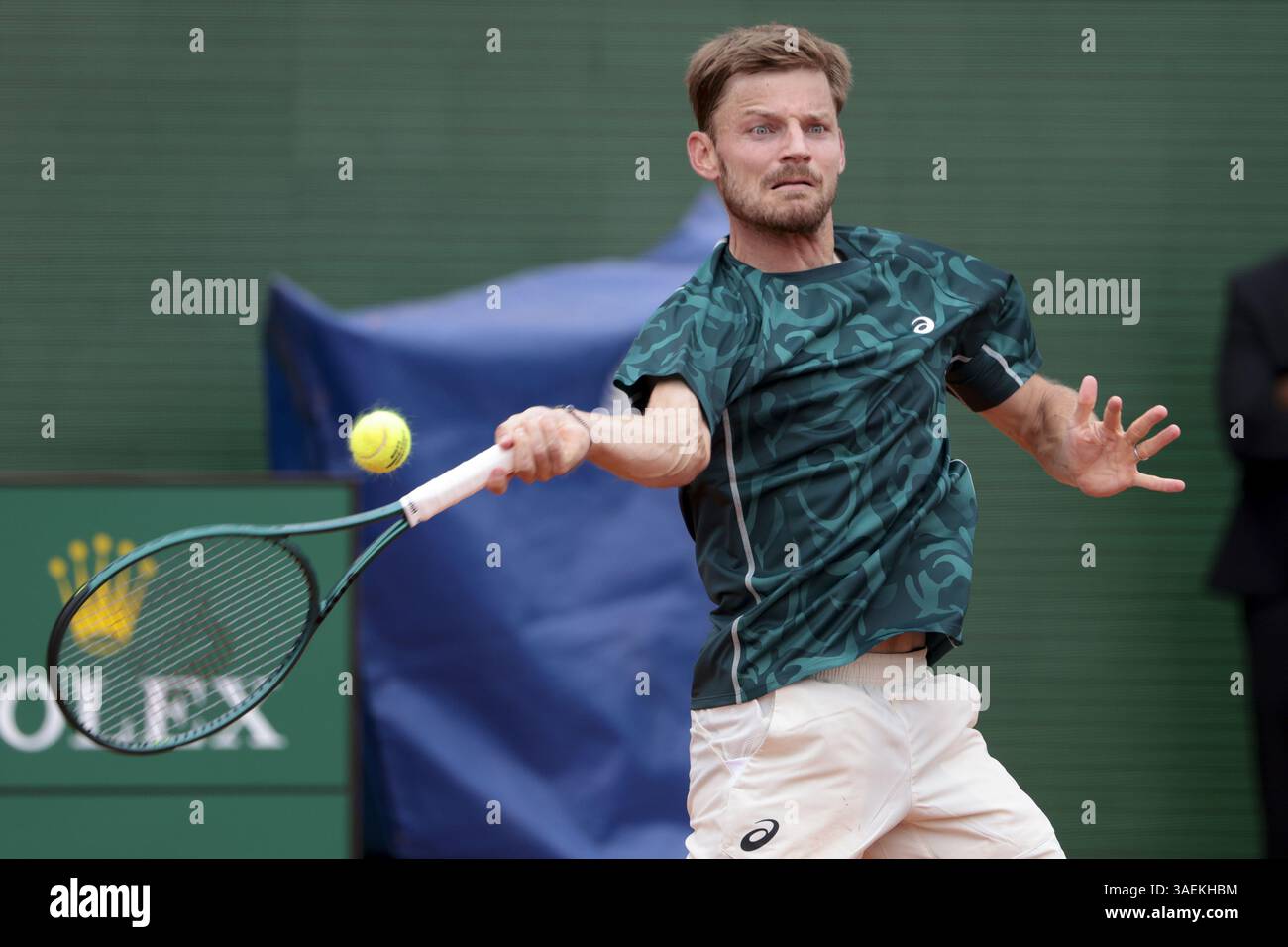 David Goffin of Belgium during day one of the Rolex Monte-Carlo Masters ...