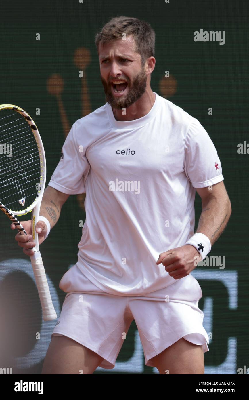 Corentin Moutet of France during day one of the Rolex Monte-Carlo ...