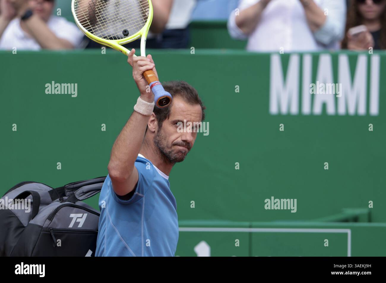 Richard Gasquet of France during day one of the Rolex Monte-Carlo ...