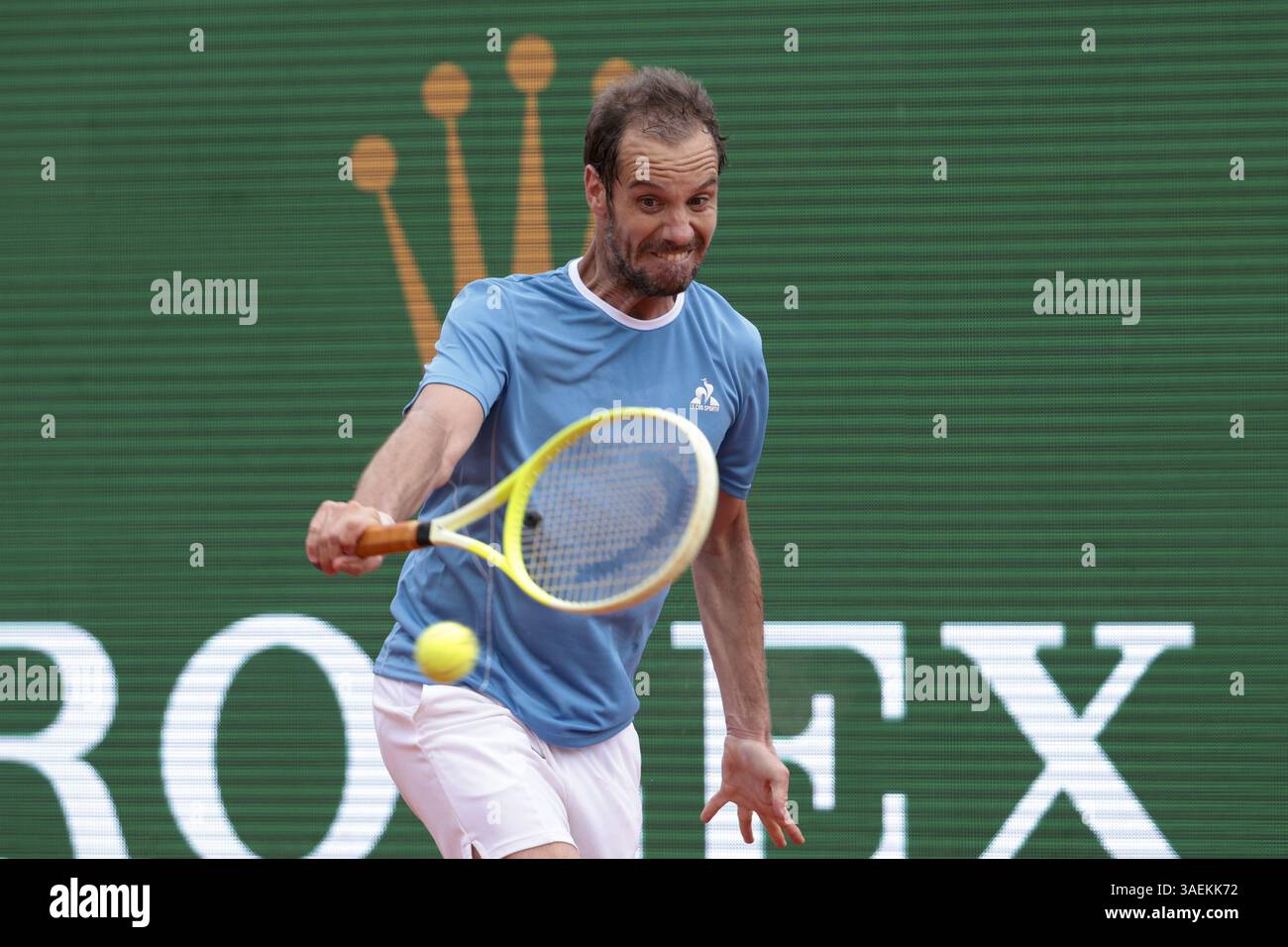 Richard Gasquet of France during day one of the Rolex Monte-Carlo ...