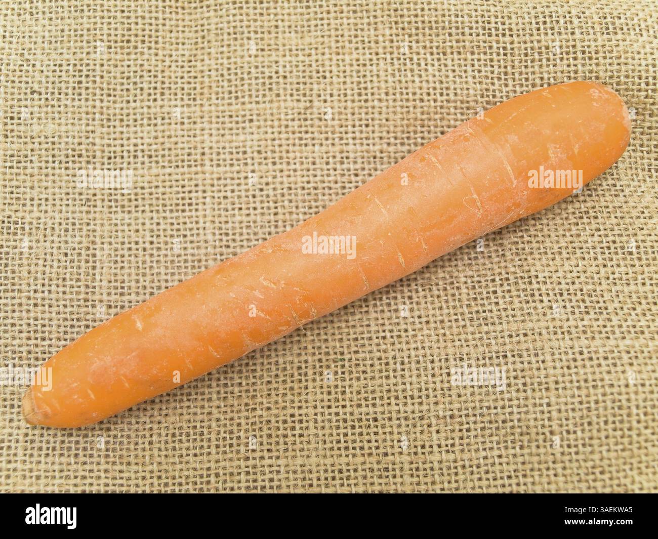 Single carrot at the brown linen Stock Photo - Alamy