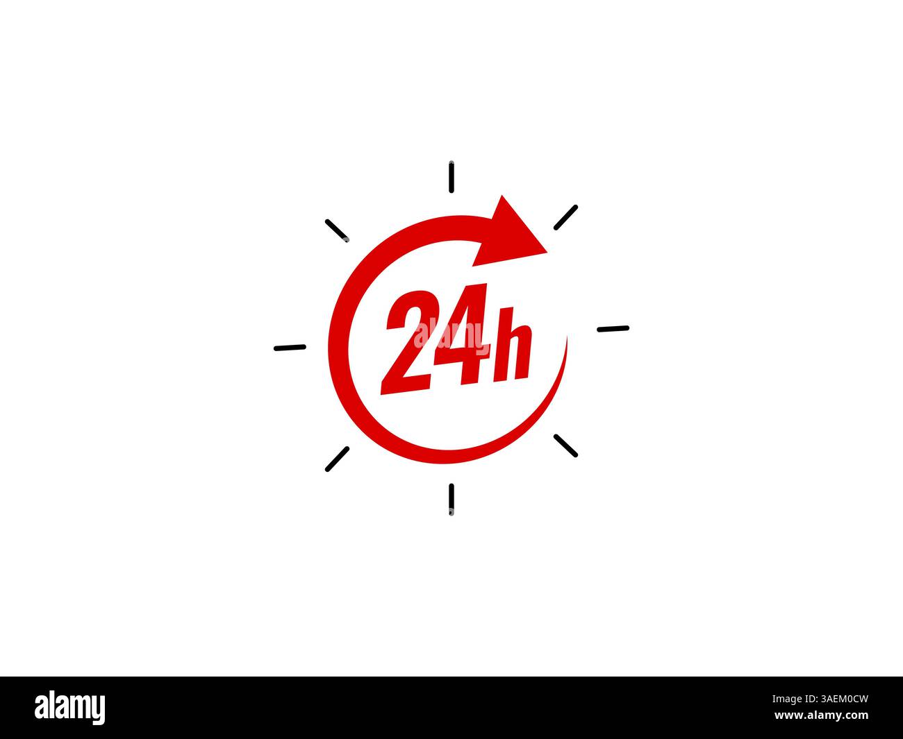 Red 24 hour everyday open service Stock Photo - Alamy