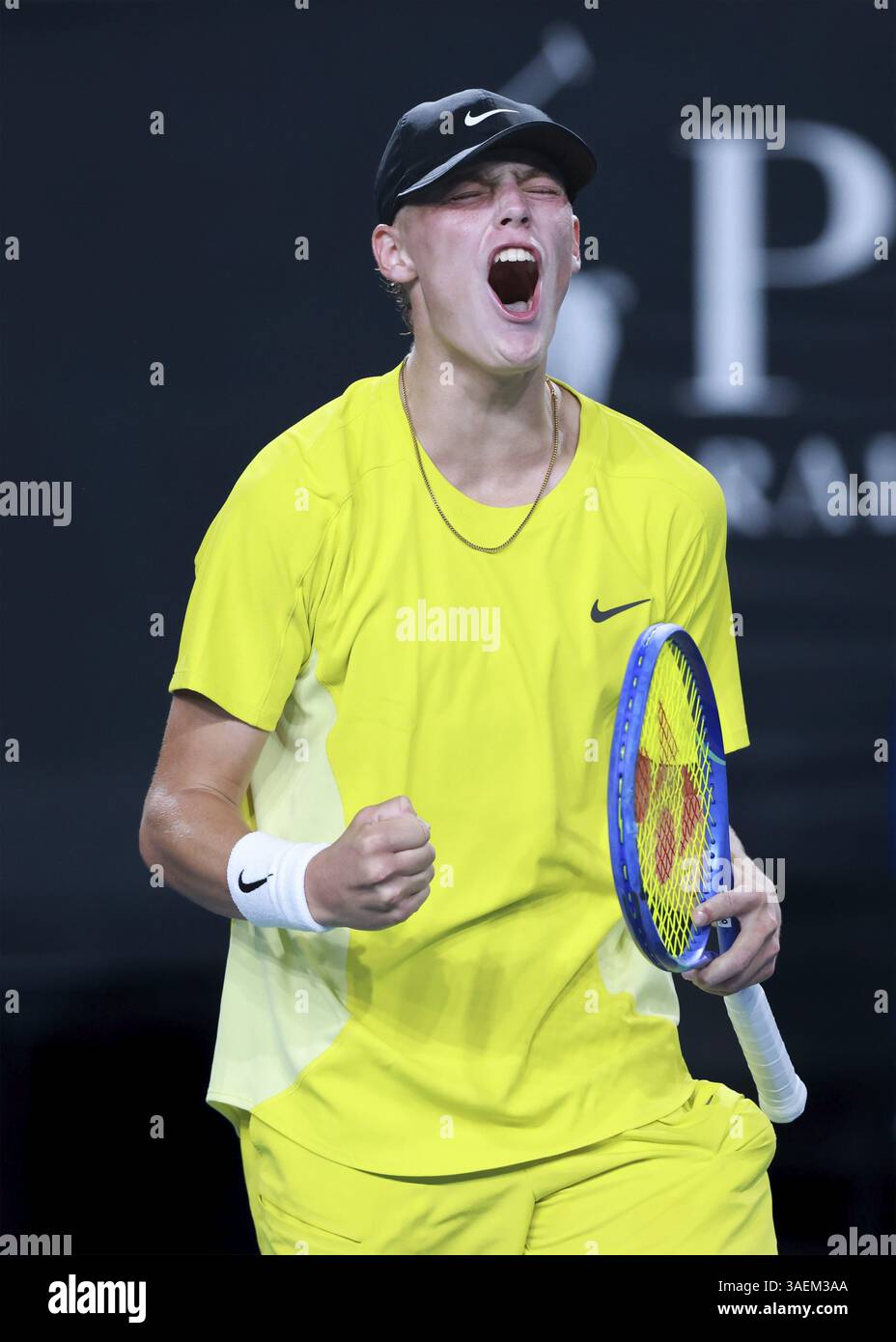 Australian junior tennis player Cruz Hewiit (AUS) celebrating at the ...