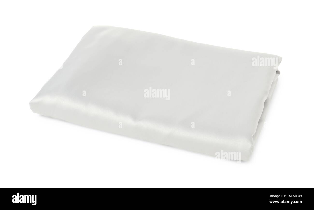 Clean silky bed linens on white background Stock Photo - Alamy