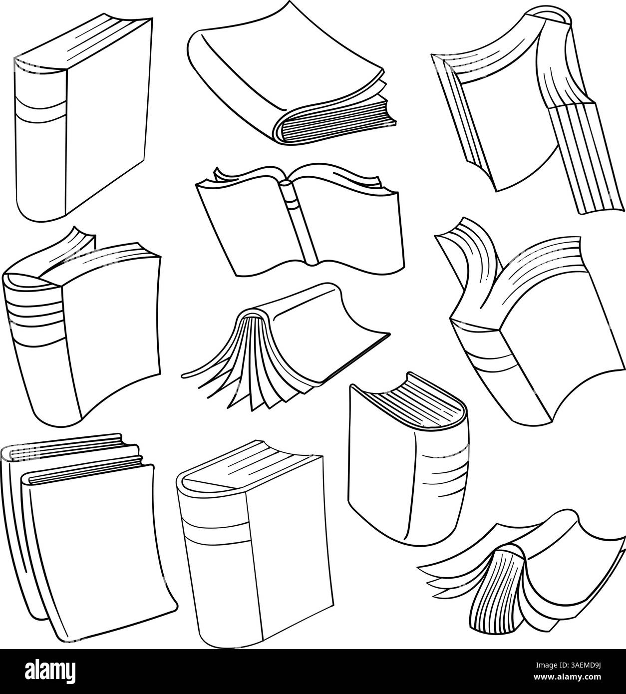 hand drawn book outline doodles Stock Vector Image & Art - Alamy