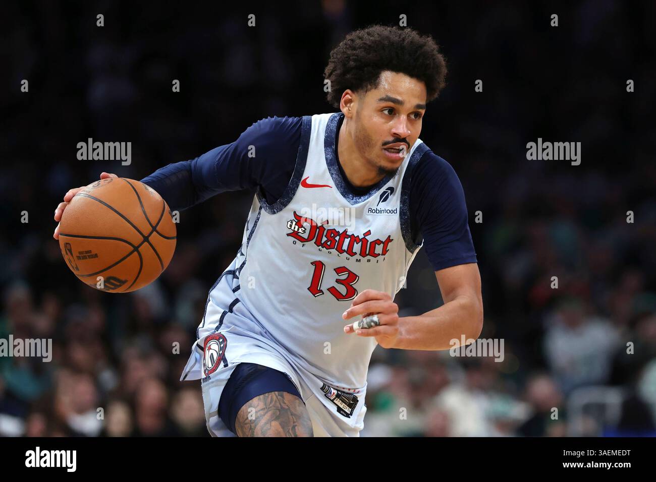 Washington Wizards' Jordan Poole plays against the Boston Celtics during second half of an NBA ...
