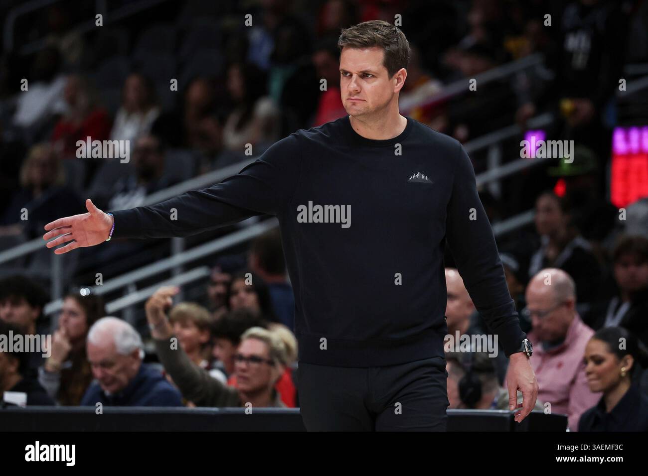 Utah Jazz head coach Will Hardy directs his team during the second half ...