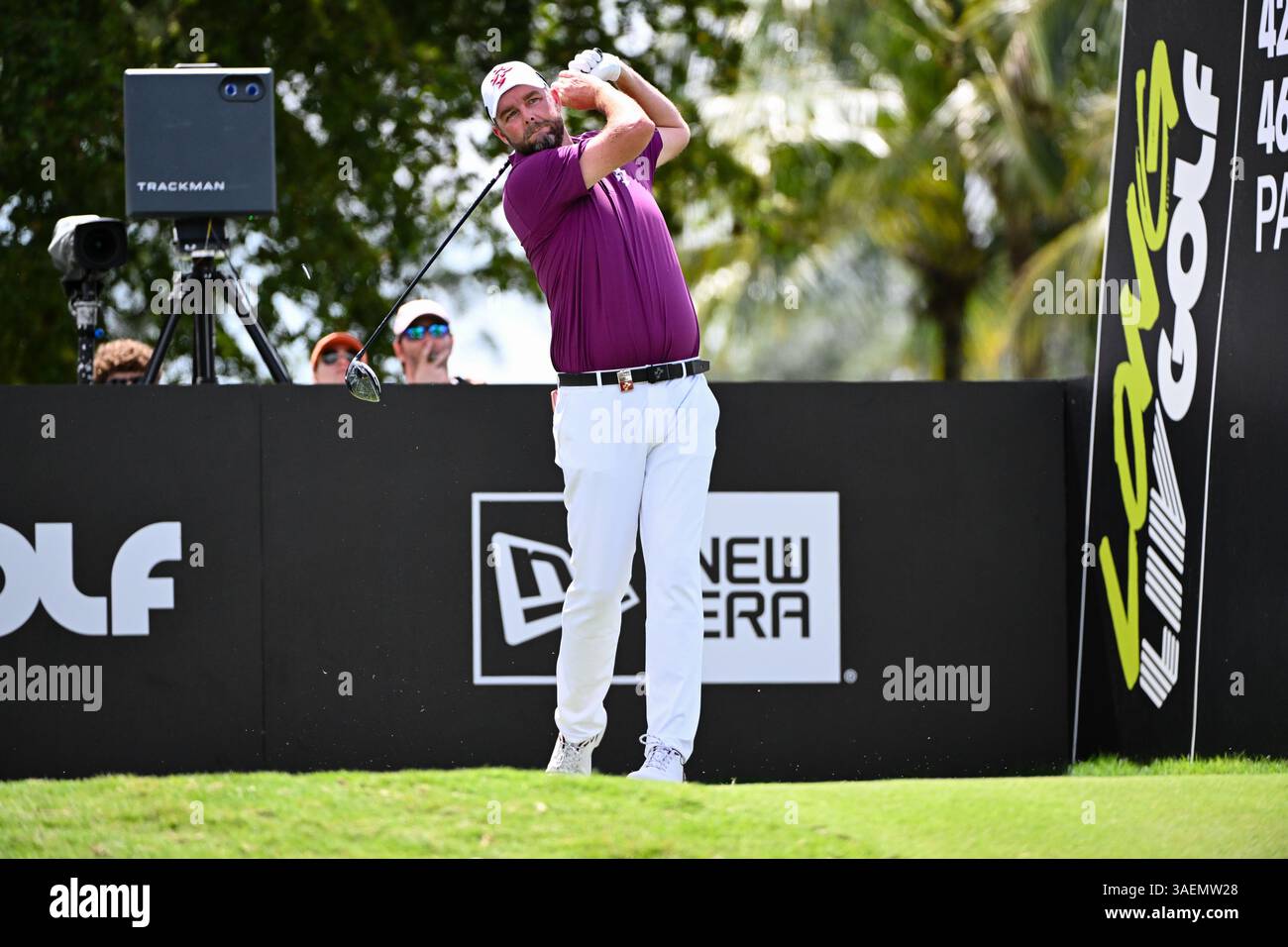 Marc Leishman of the Ripper GC tees off during the final day of the ...