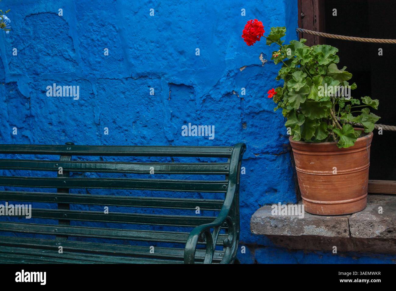 Morocco blue city Chefchaouen famous tourist attraction. Narrow streets ...