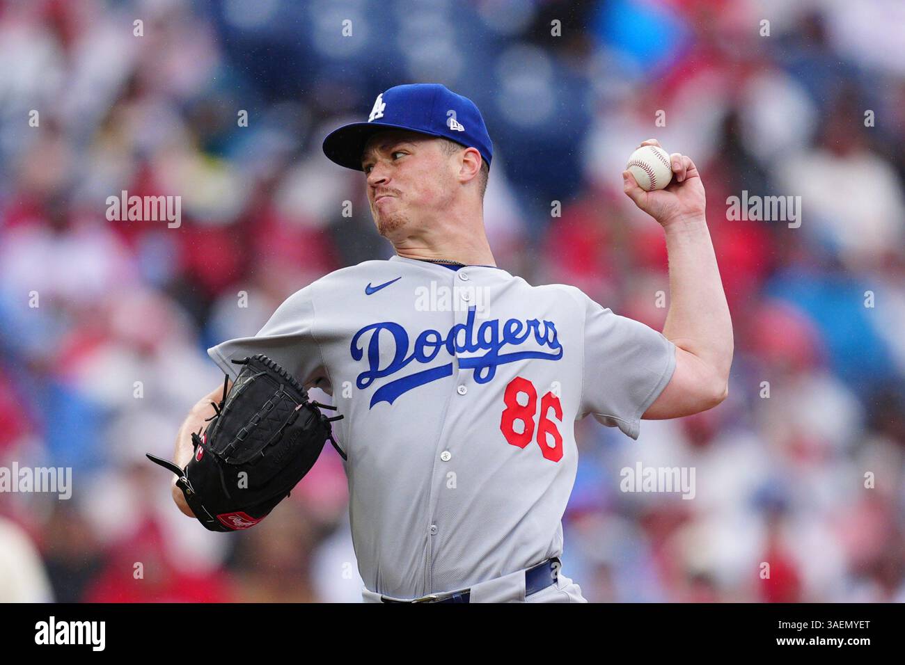 Los Angeles Dodgers' Jack Dreyer in action during a baseball game ...