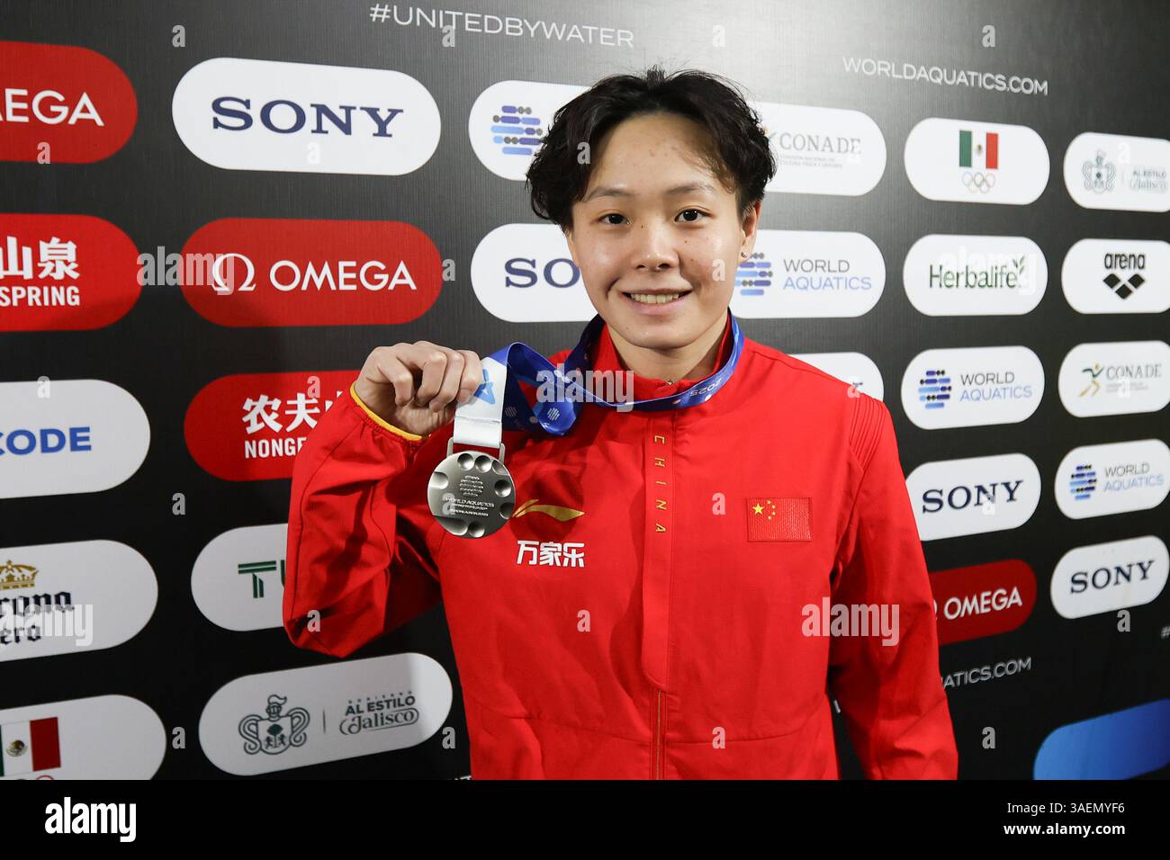 Guadalajara, Mexico. 6th Apr, 2025. Silver medalist Chen Yiwen of China ...