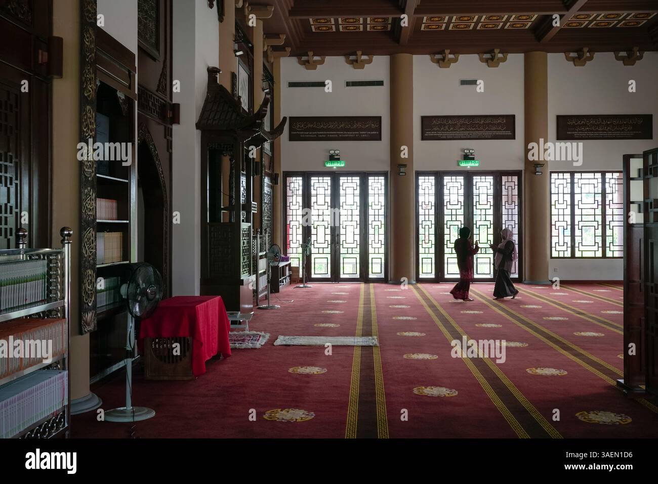Klang, Malaysia - Apr 1, 2025: The interior prayer hall of Masjid Jamek ...