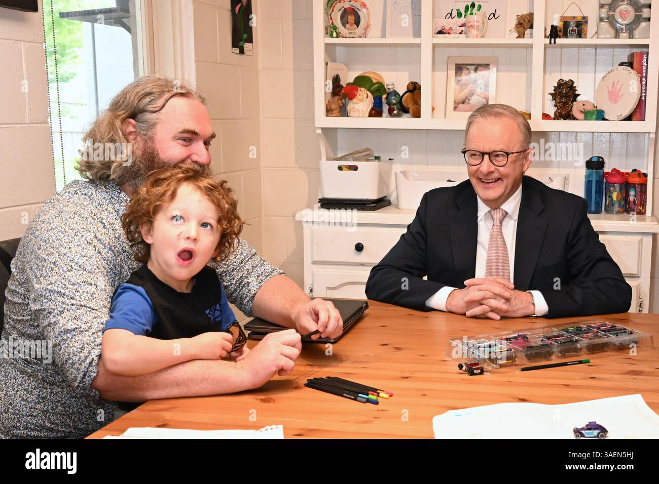 Australian Prime Minister Anthony Albanese speaks to Matthew Delaney ...