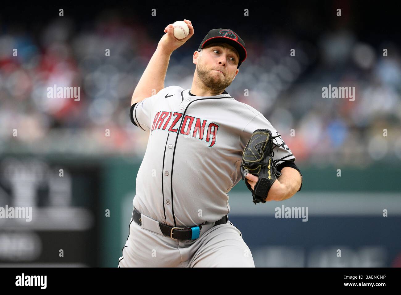 Arizona Diamondbacks starting pitcher Corbin Burnes in action during a ...