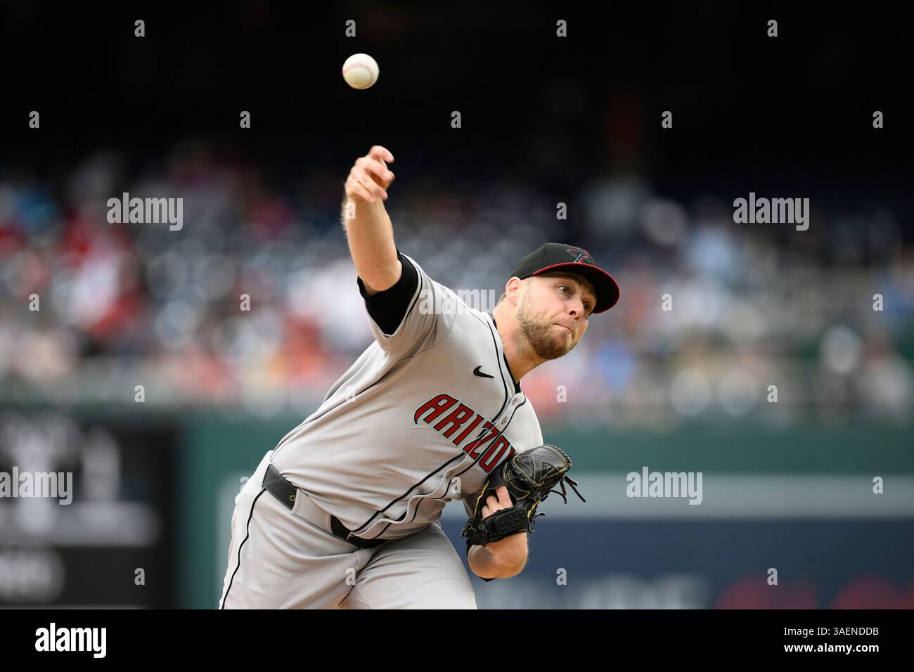 Arizona Diamondbacks starting pitcher Corbin Burnes in action during a ...