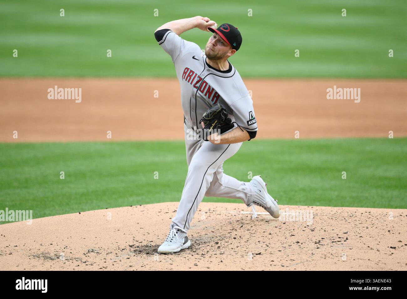 Arizona Diamondbacks starting pitcher Corbin Burnes in action during a ...