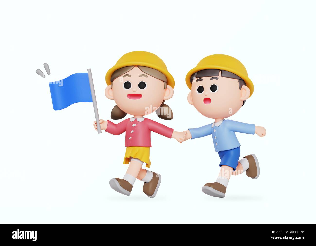 Man woman running flags hi-res stock photography and images - Alamy