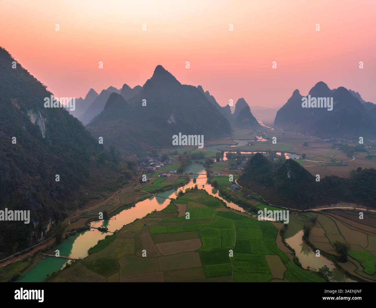 Vietnam Aerial Sunrise Phong Nam River Stock Photo - Alamy