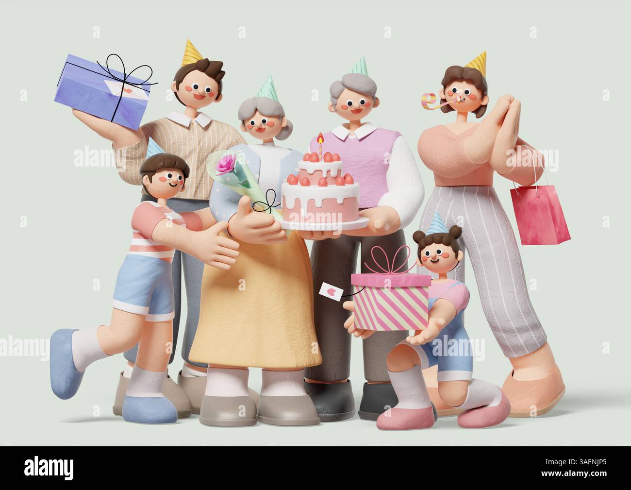 A family celebrating Parents' Day Stock Photo - Alamy