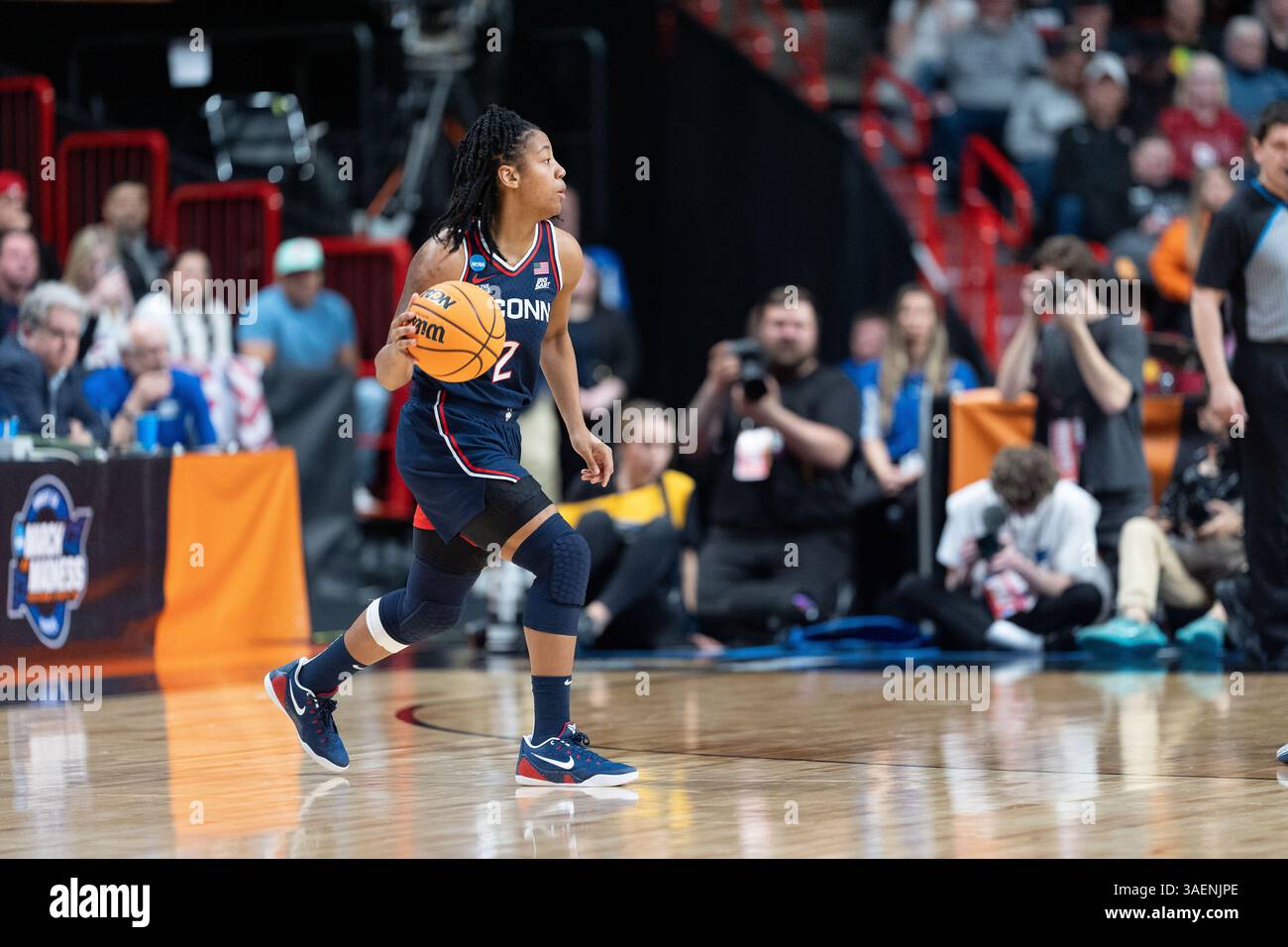 UConn Huskies guard KK Arnold (2) passes the ball against the Southern ...