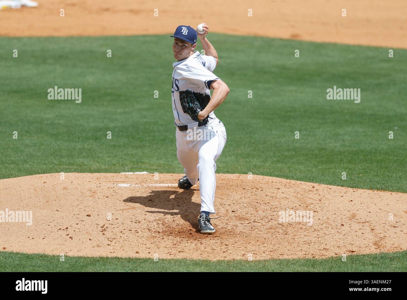 Tampa, FL USA: Tampa Bay Rays pitcher Kevin Kelly (49) delivers a pitch ...
