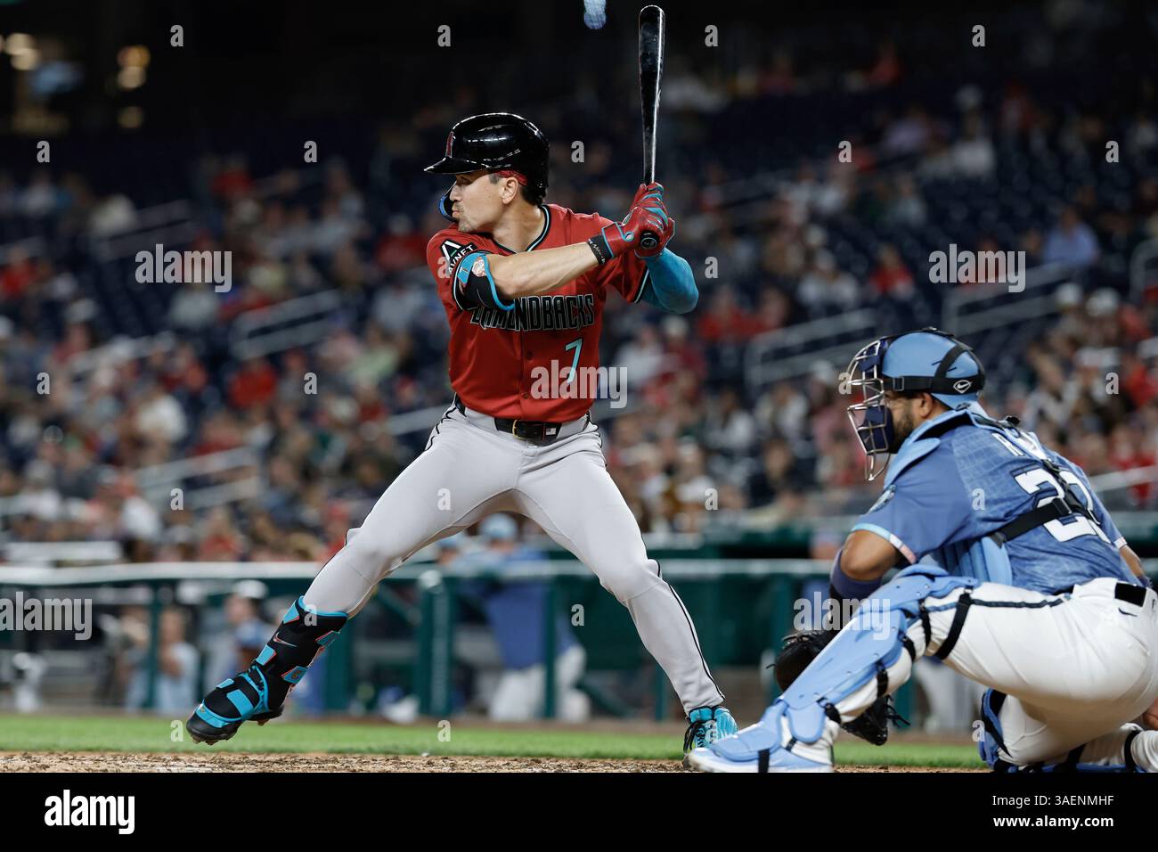 Arizona Diamondbacks' Corbin Carroll (7) at bat during the ninth inning ...