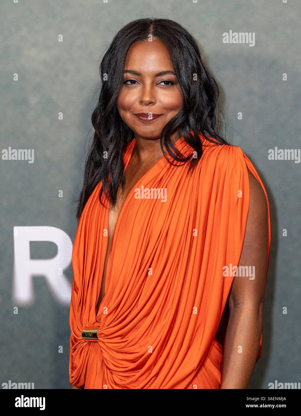 New York, USA. 06th Apr, 2025. Adrienne Warren wearing dress by Loewe ...