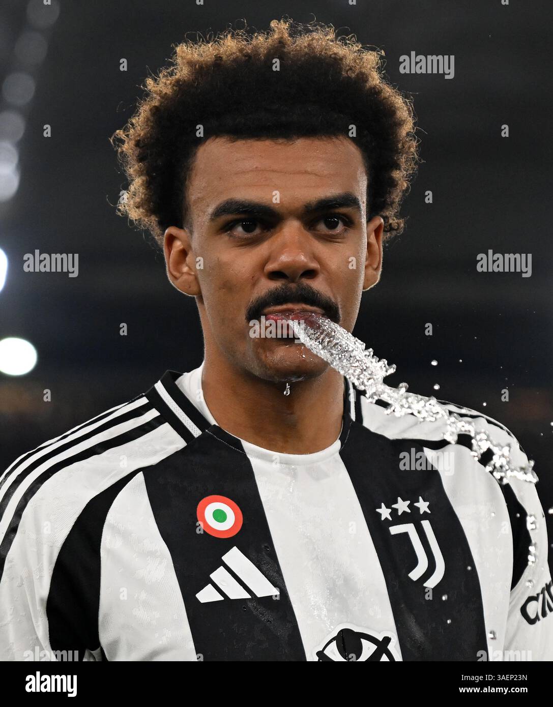 Rome, Italy. 6th Apr, 2025. Juventus' Palma Veiga reacts before a Serie ...