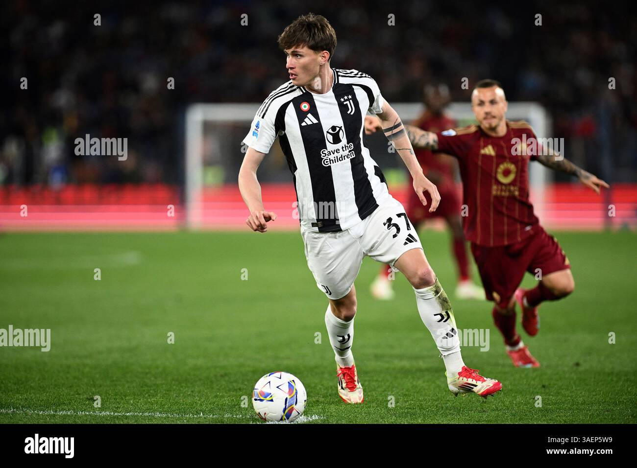 Rome, Italy. 06th Apr, 2025. Nicolo Savona of Juventus seen in action ...