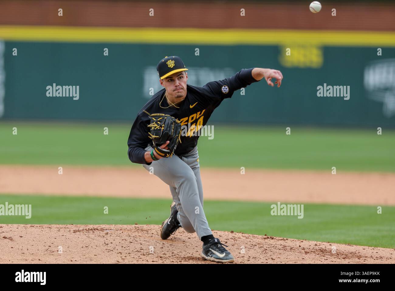 April 6, 2025: Brady Kehlenbrink (40) Tigers pitcher releases the ball ...