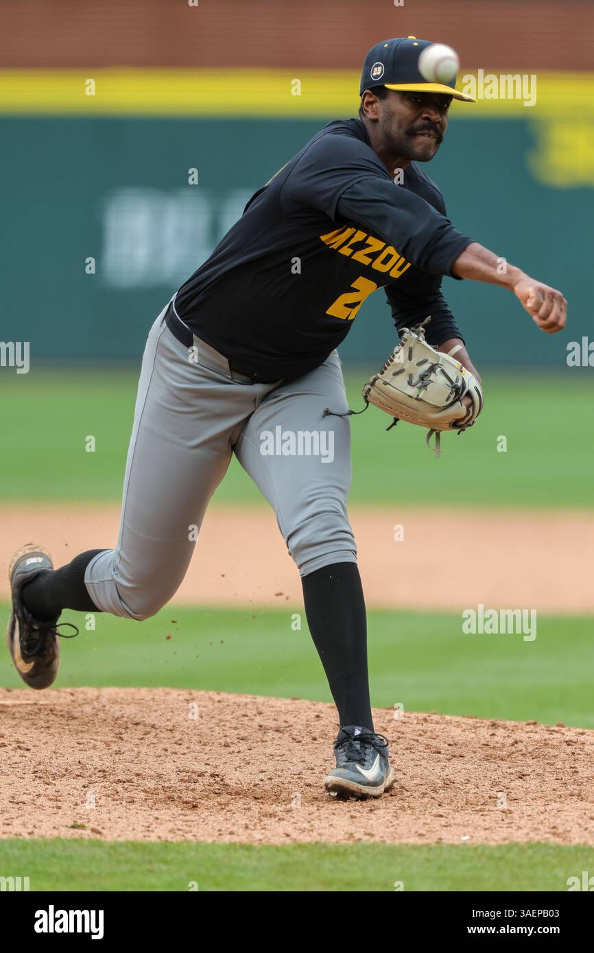 April 6, 2025: Tigers pitcher James Vaughn (29) releases the ball ...