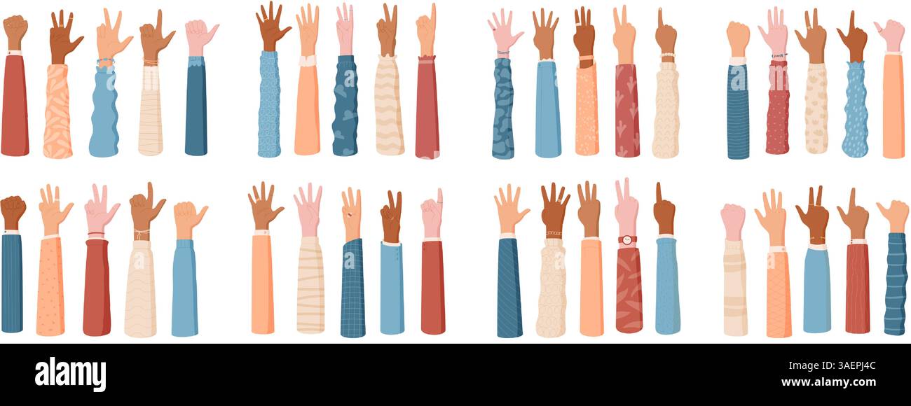 Cartoon Hand Count Gesture Set Stock Vector Image & Art - Alamy