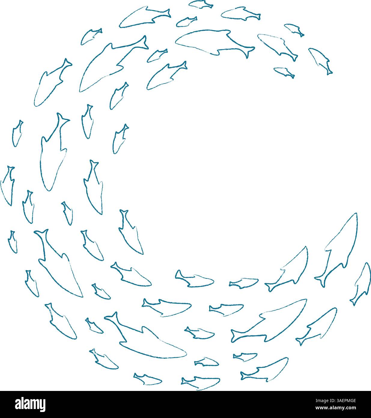 Chalk Fish School Silhouette Stock Vector Image & Art - Alamy