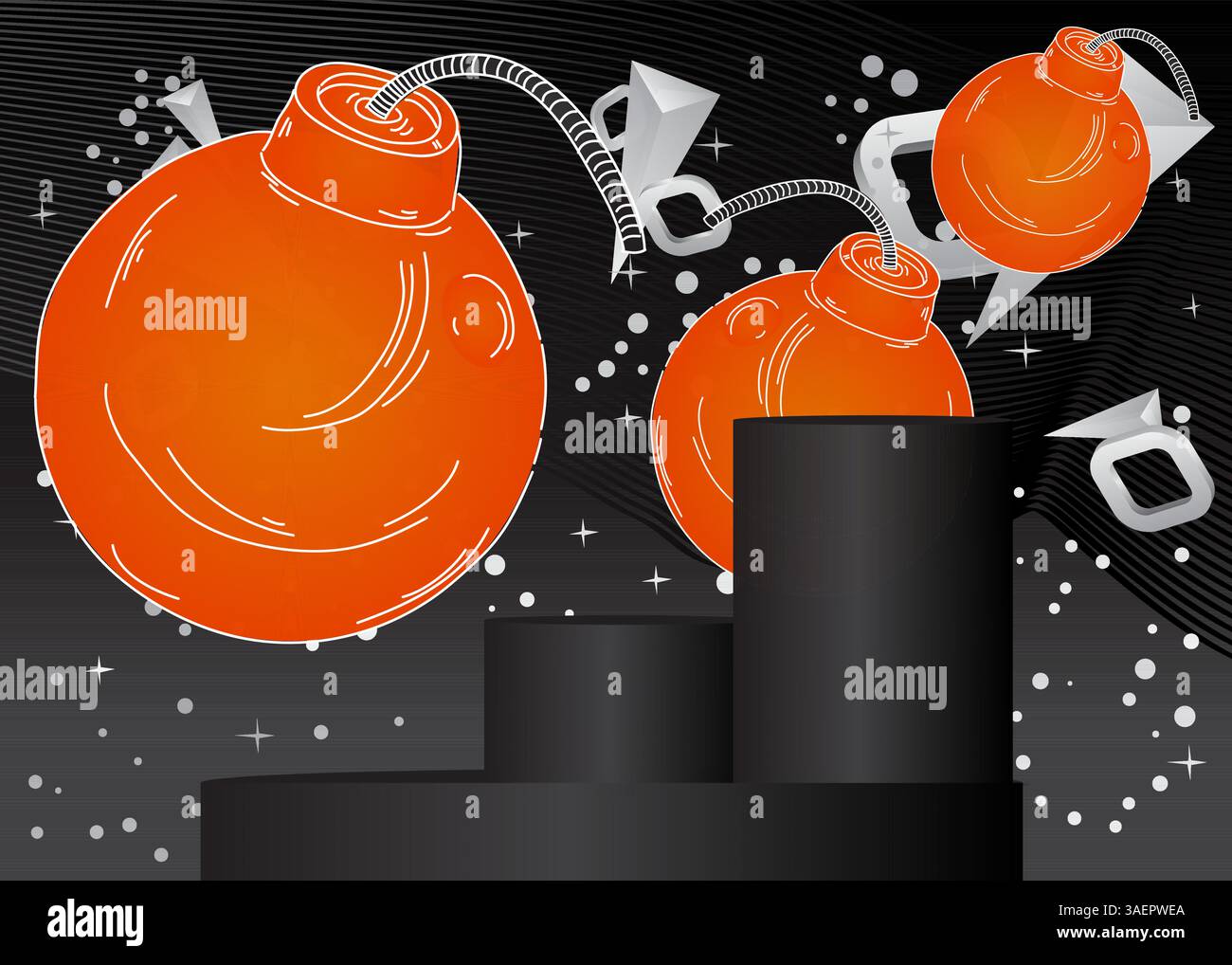 Mockup product display with Bomb. Vector cylinder pedestal podium ...