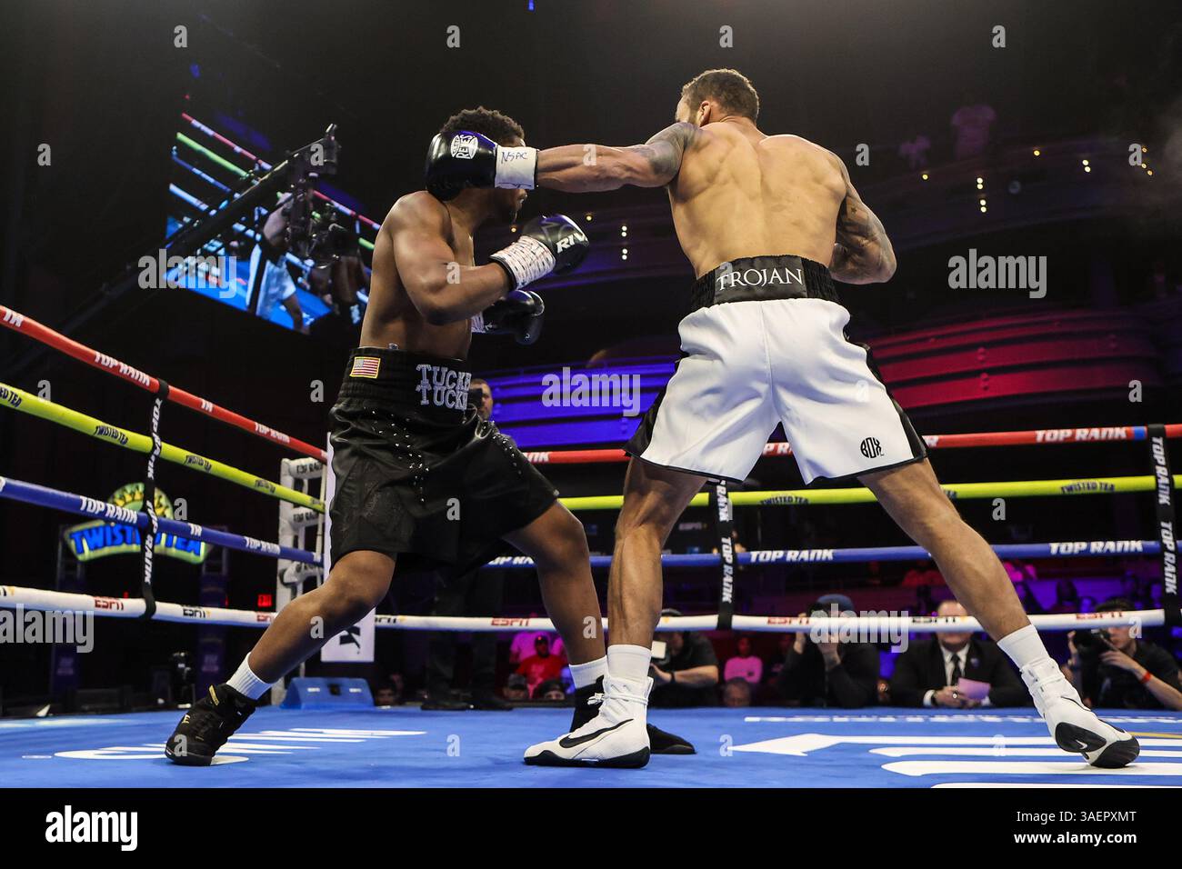 April 5, 2025: (R-L) Middleweight Troy Williamson punches Jahi Tucker ...