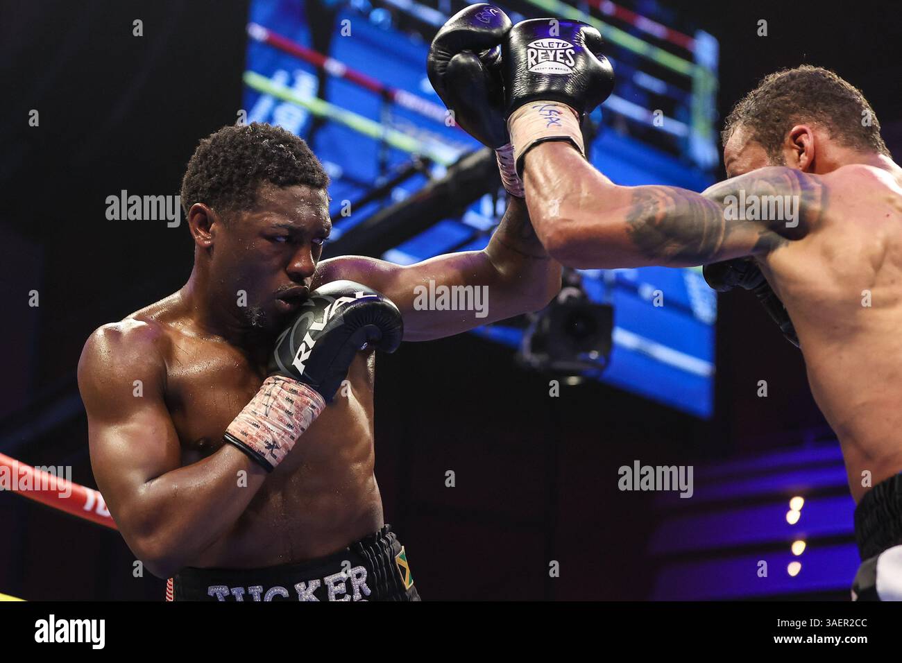 April 5, 2025: (L-R) Middleweights Jahi Tucker and Troy Williamson ...
