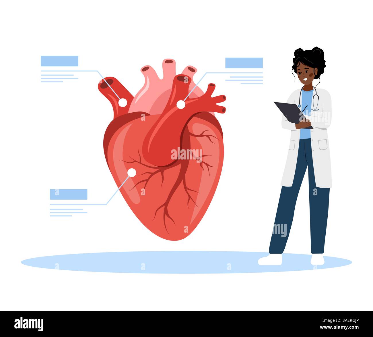 Cardiologist concept. Heart health. African Female doctor examines ...