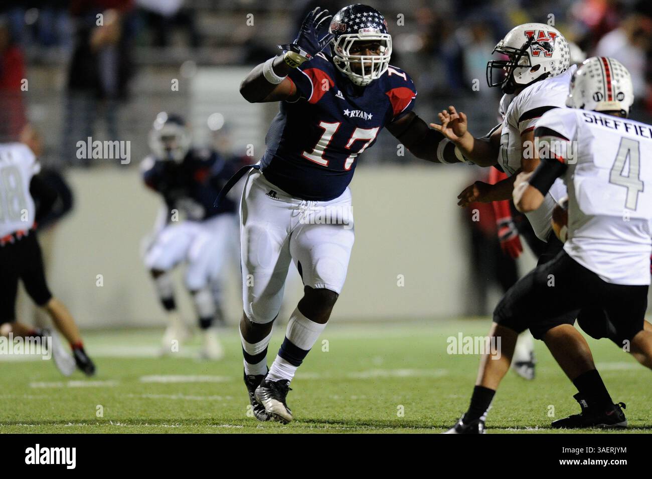 October 28, 2011: Denton Ryan High School defensive end, Mario Edwards ...