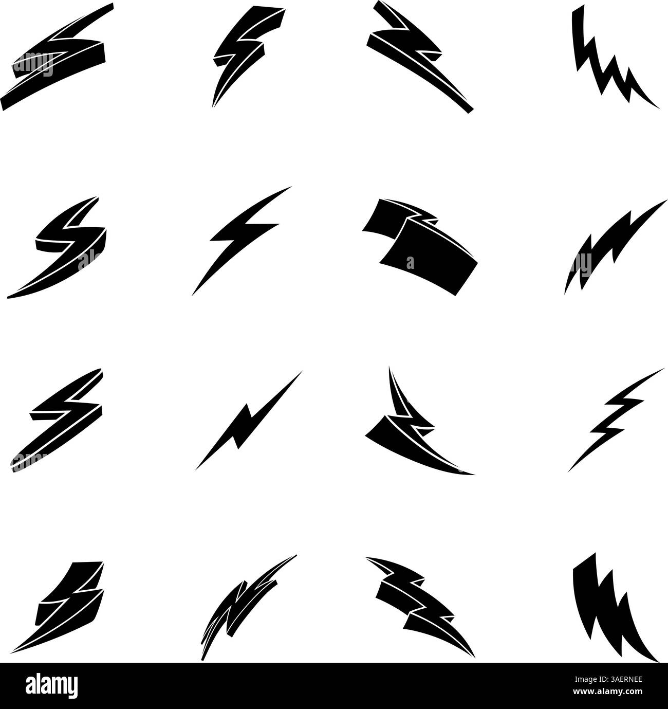 Lightning doodle thunderbolt hand Cut Out Stock Images & Pictures - Alamy