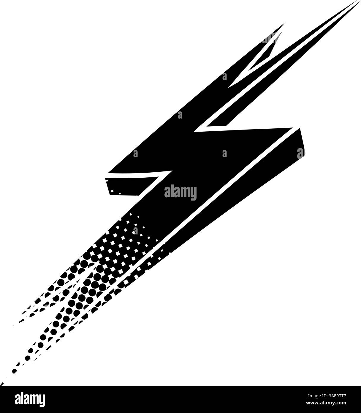thunder icon in black halftone style Stock Vector Image & Art - Alamy